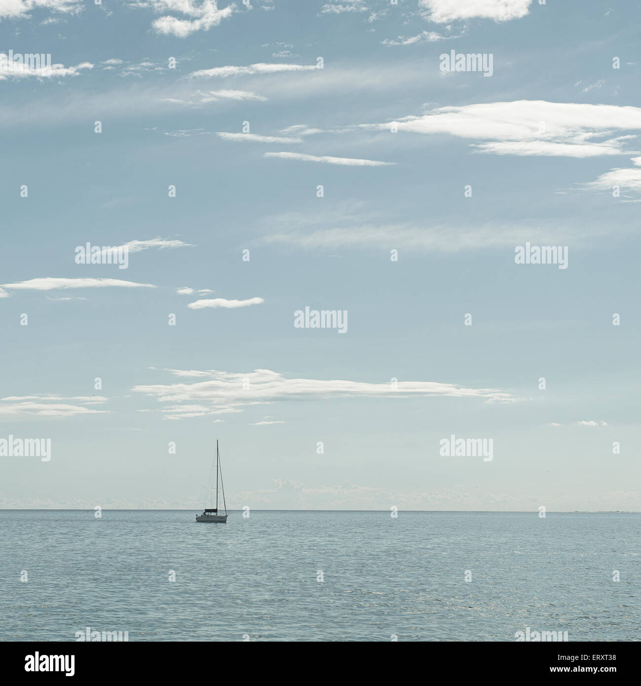 the sail boat on the sea Stock Photo - Alamy