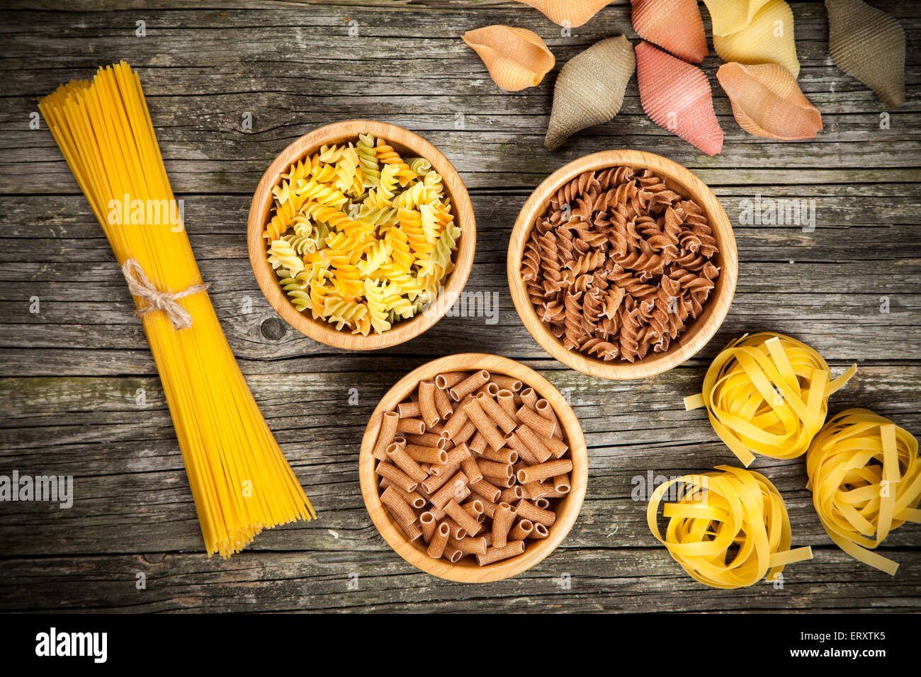 Different types of pasta Stock Photo - Alamy