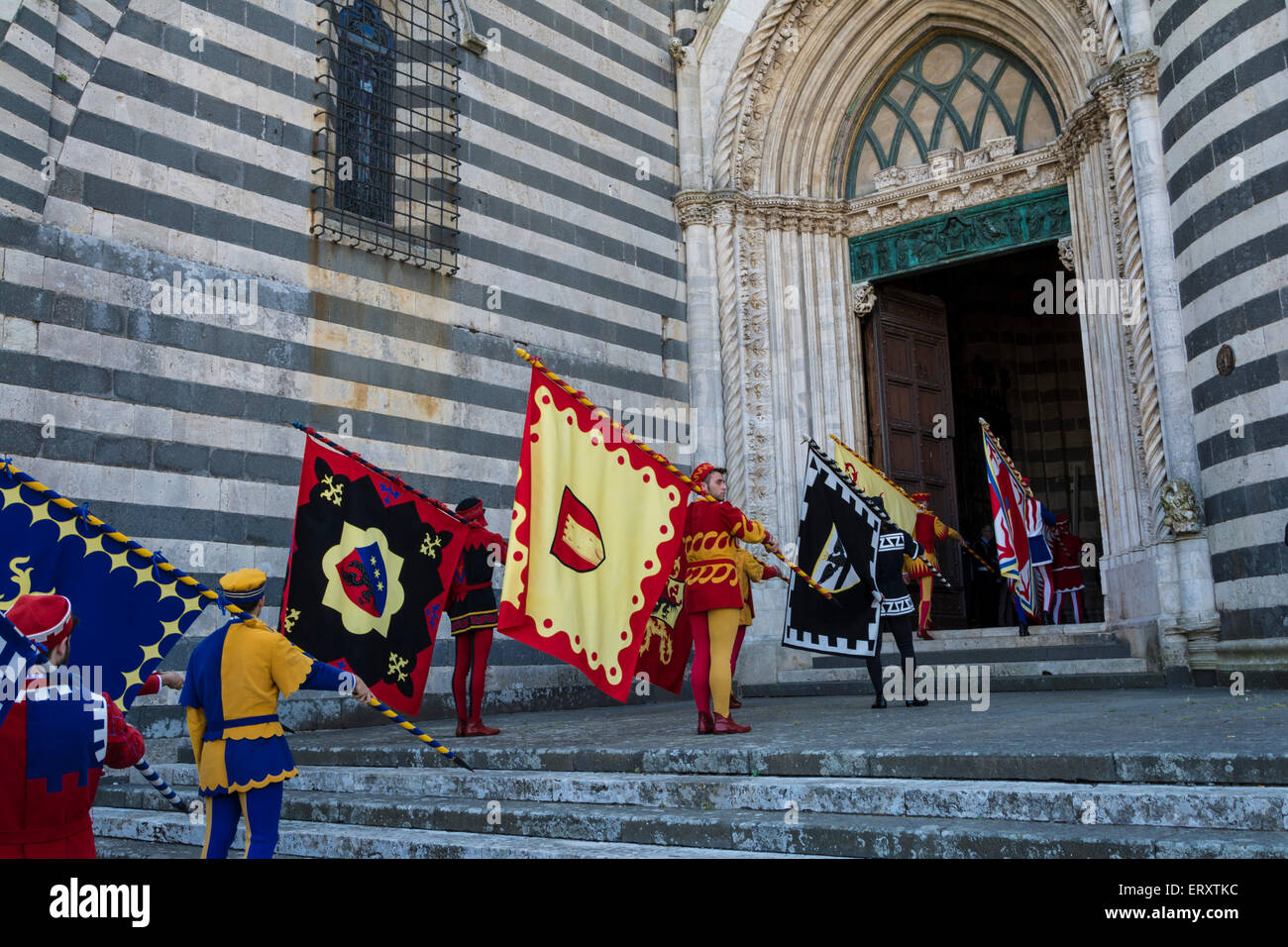 Flags enter the Cathedral of Orvieto during the Corpus Domini ...