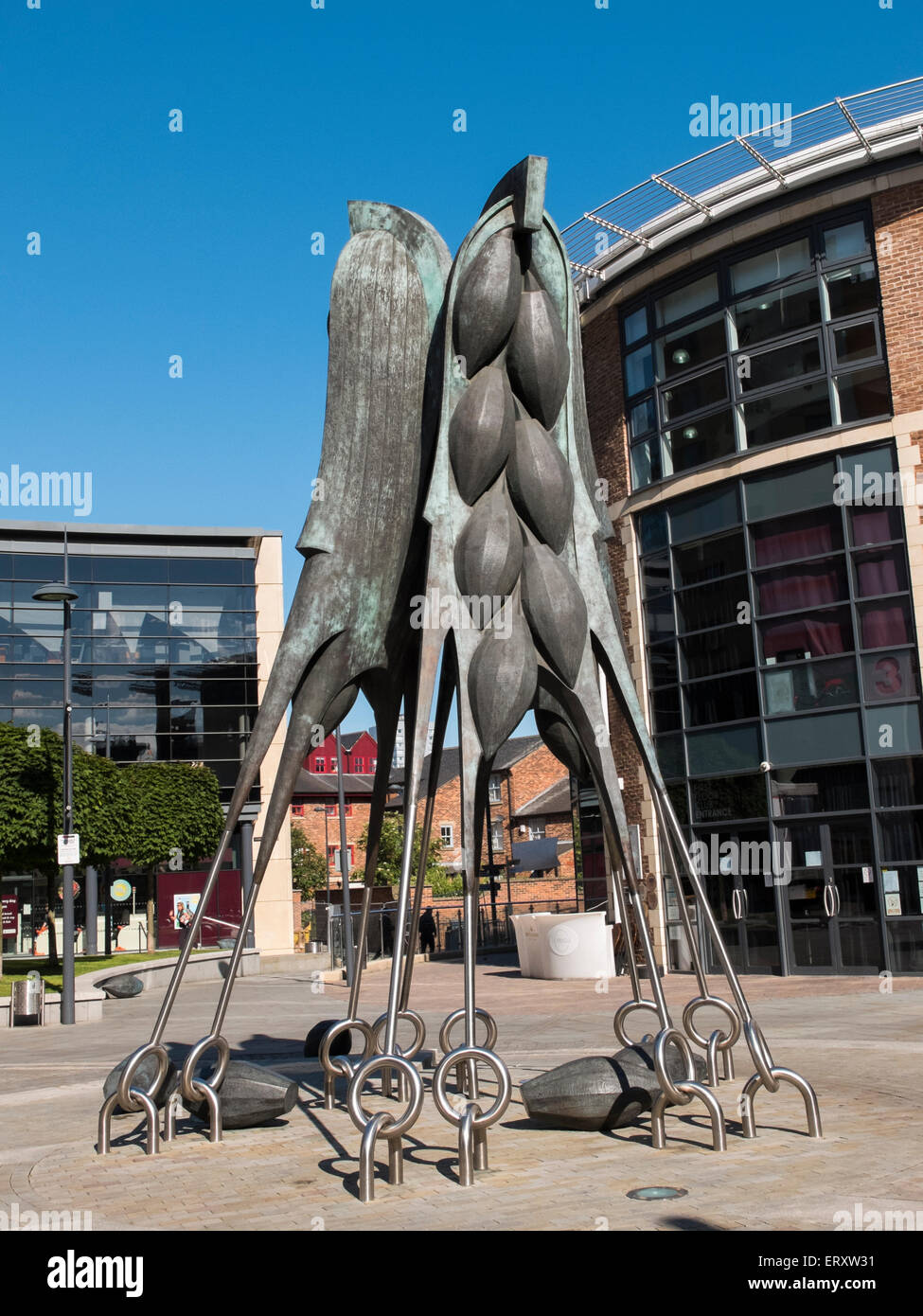Brewery Wharf, Leeds, Yorkshire, England, UK. Steeped Vessels bronze ...