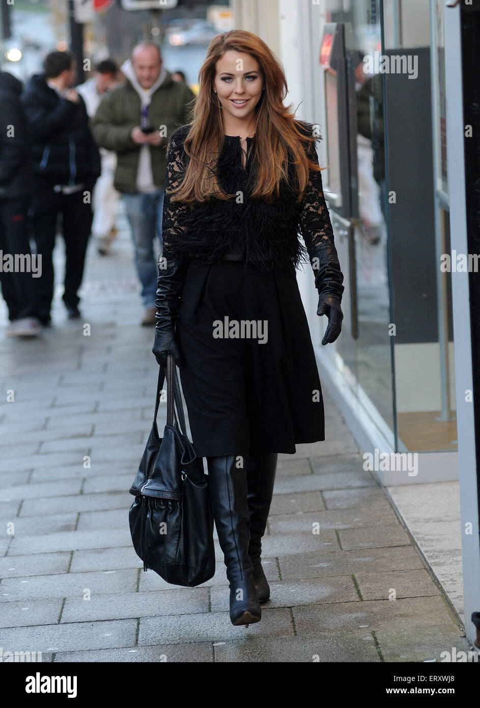 Lydia Bright wearing an all black ensemble while out and about in Essex ...