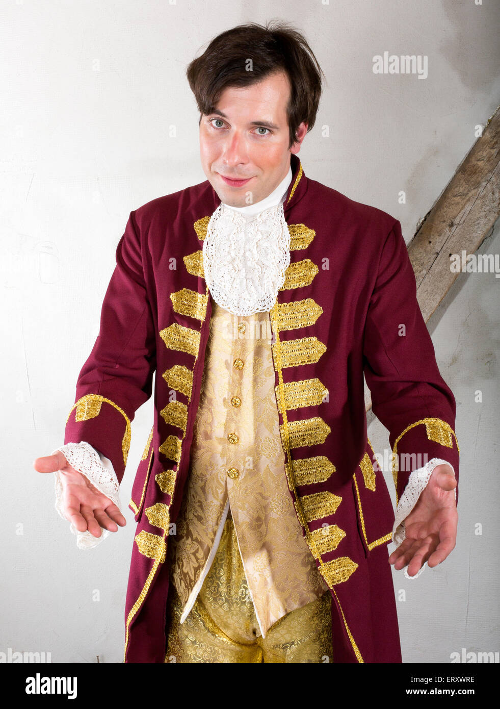 portrait of a nobleman in a red livery Stock Photo - Alamy