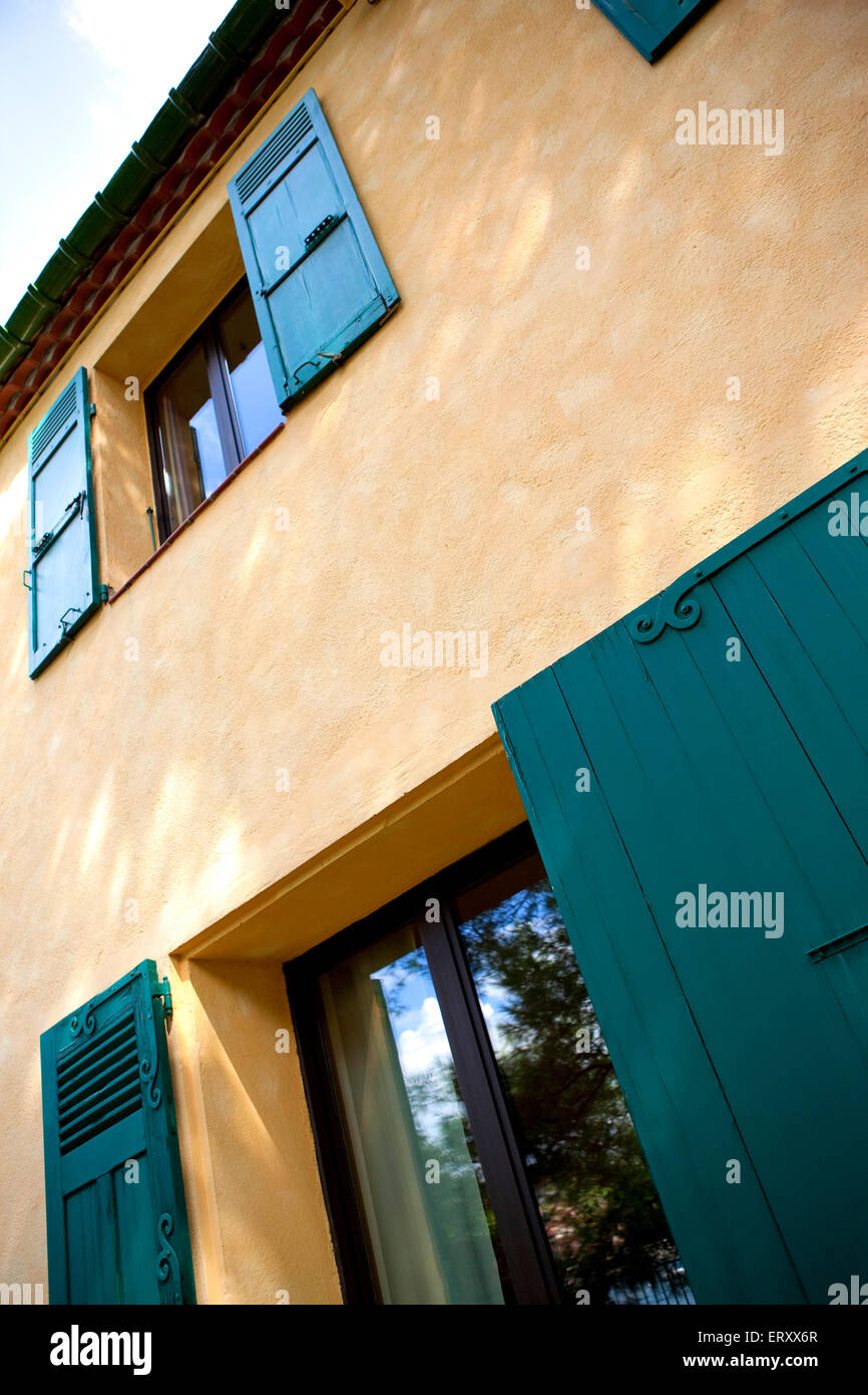 Windows and shutters of a typical French house in Provence Stock Photo ...
