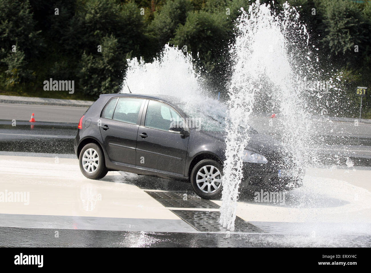 Car on a safety training course Stock Photo - Alamy