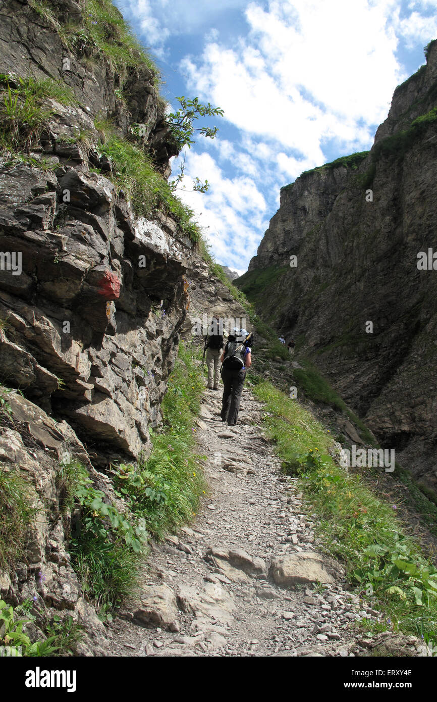 Climbers on their crossing the alps on E5 Stock Photo - Alamy
