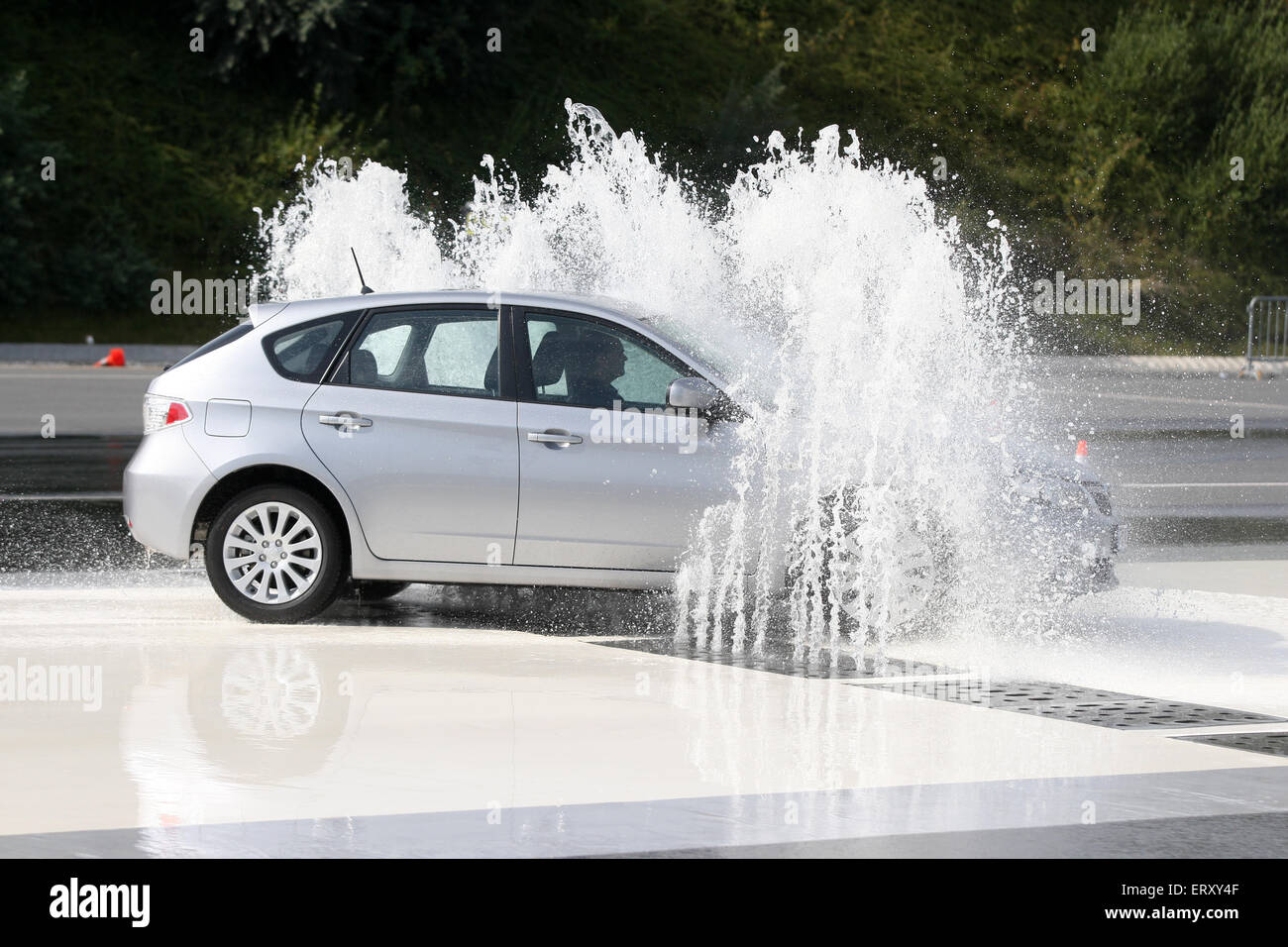 Car on a safety training course Stock Photo - Alamy