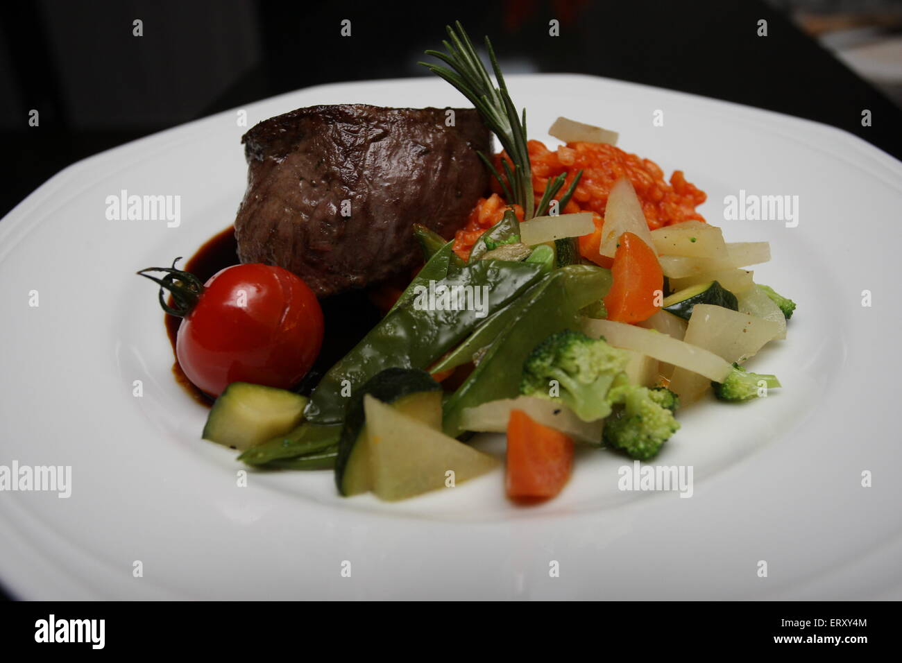 Elegant beef filet at wedding Stock Photo - Alamy
