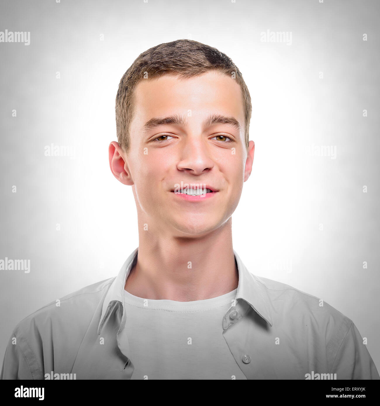 Young Man Smiling Stock Photo - Alamy