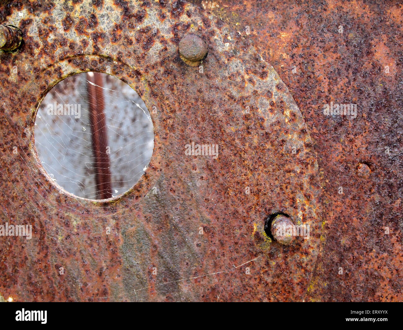 Rusty steel - a deep layer of rust on an old piece of industrial ...