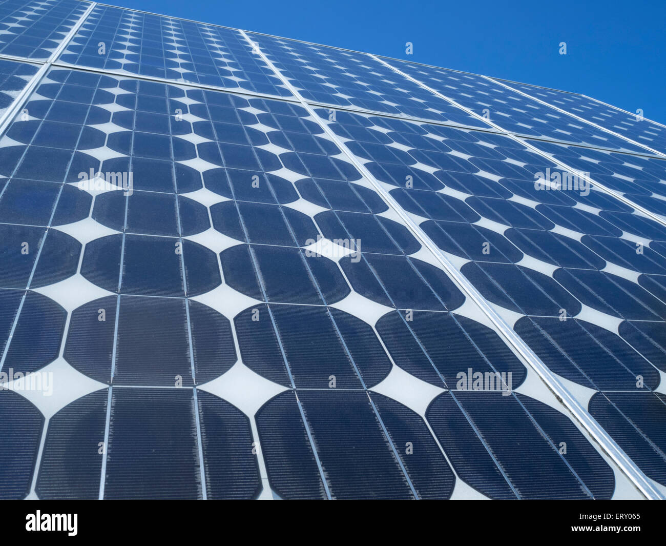 Close up abstract background of solar panel array of photovoltaic cells ...