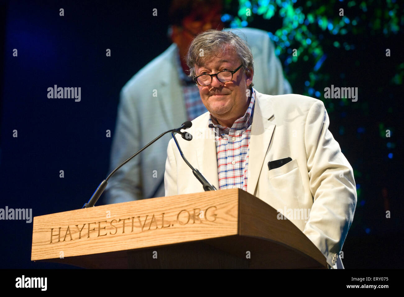 Stephen Fry reading at Letters Live event at Hay Festival 2015 Stock ...