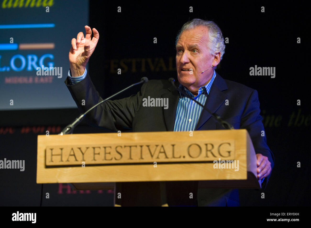 Peter Hain former Labour MP speaking on stage at Hay Festival 2015 ...