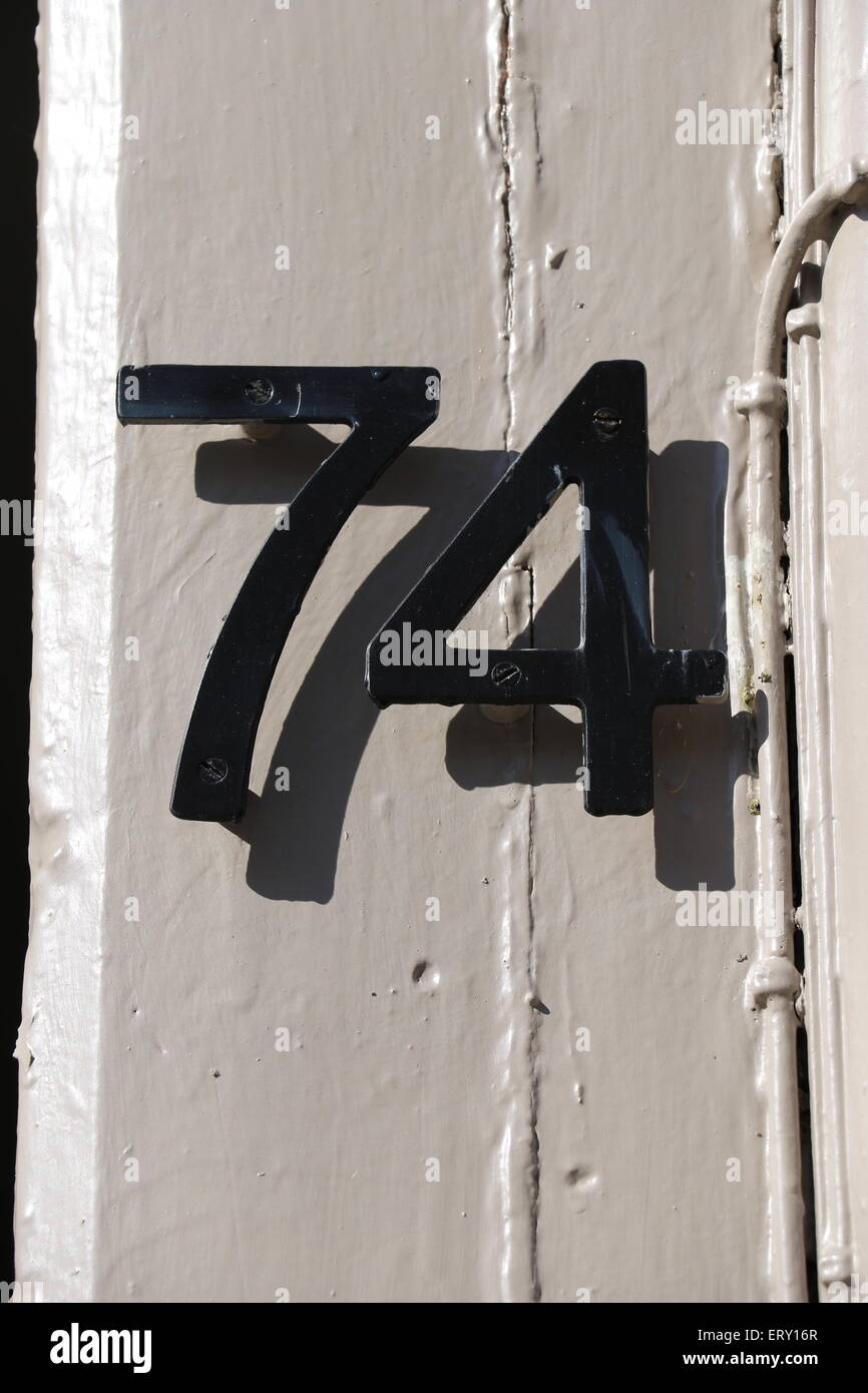 House number 74 sign hi-res stock photography and images - Alamy