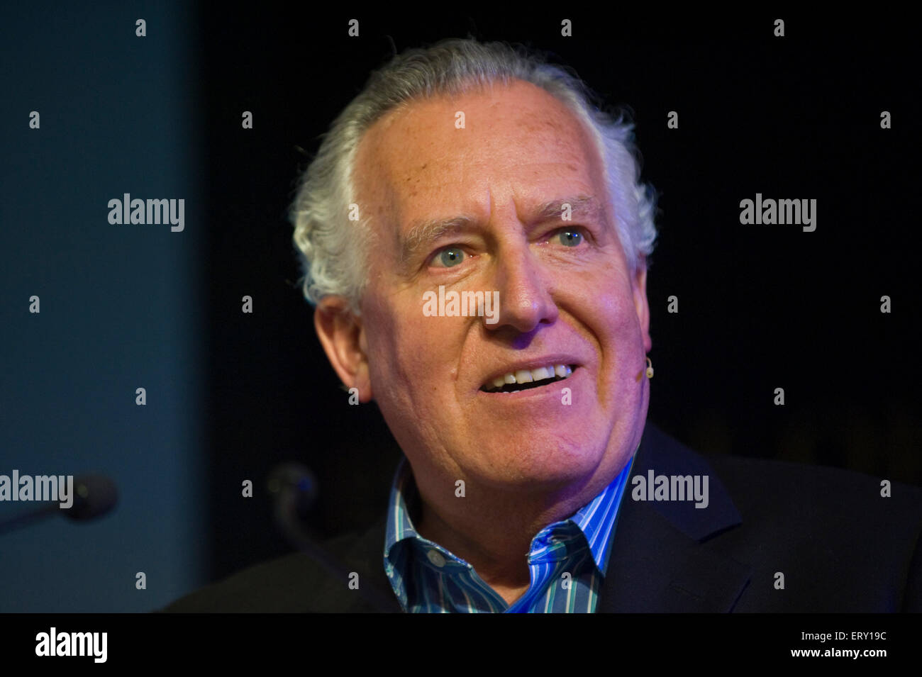 Peter Hain former Labour MP speaking on stage at Hay Festival 2015 ...
