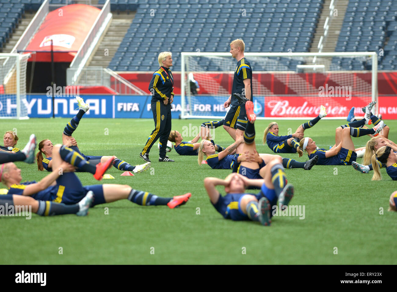 Sweden WNT trained in preparation for their opening group game of the ...
