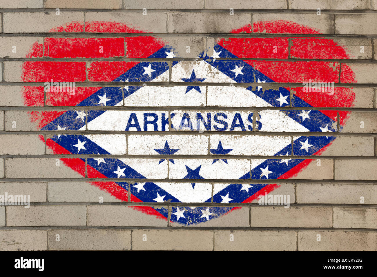heart shaped flag in colors of arkansas on brick wall Stock Photo - Alamy