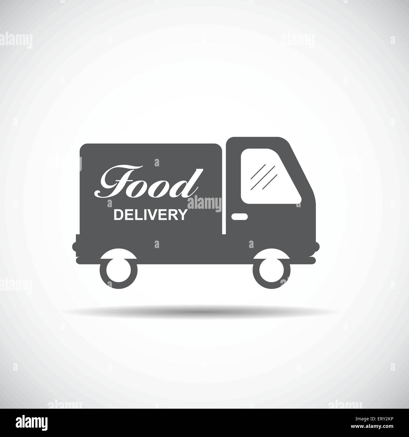 Icon with Flat Graphics Element of Food Delivery Car Vector Illu Stock ...