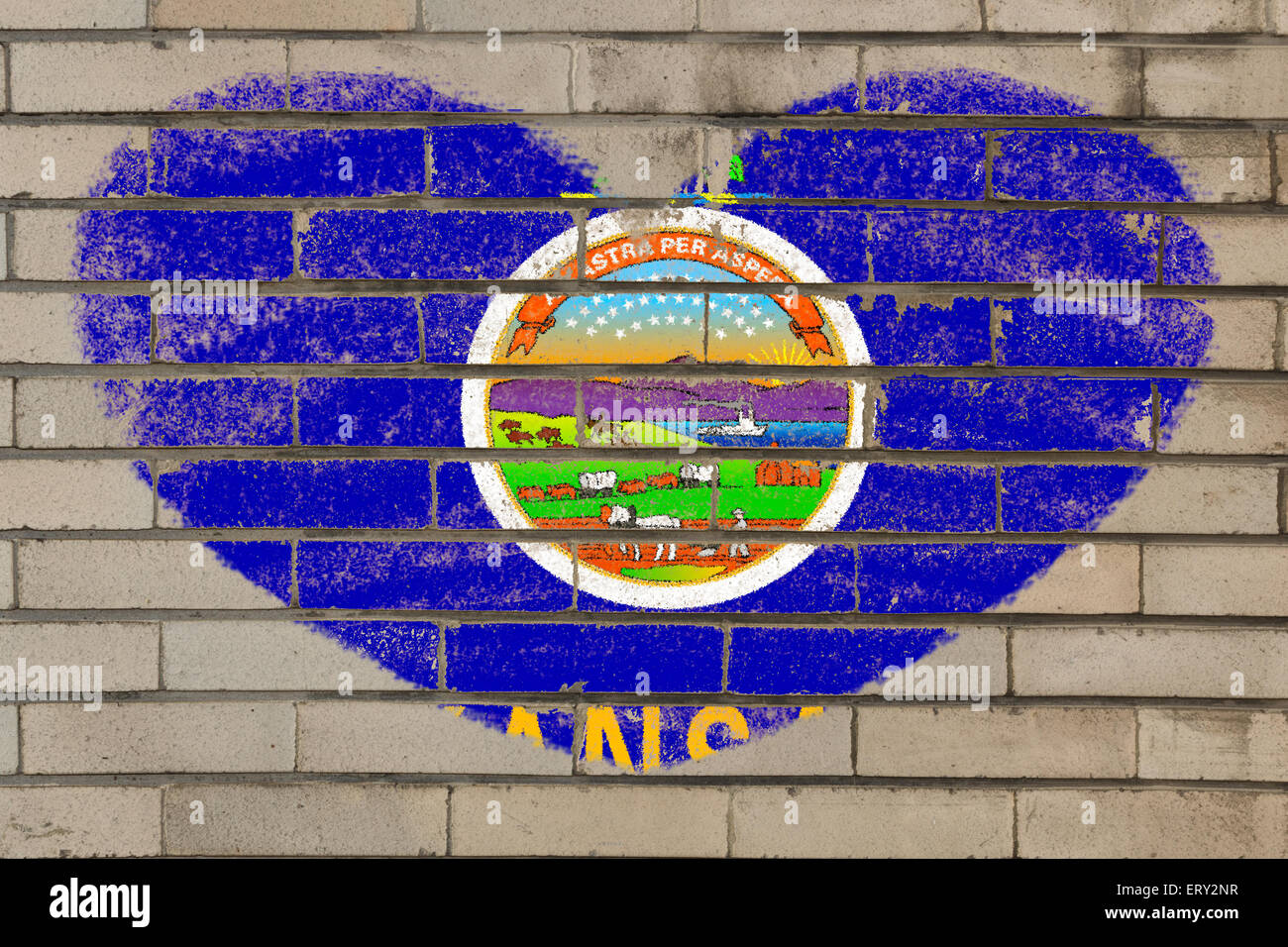 heart shaped flag in colors of kansas on brick wall Stock Photo - Alamy