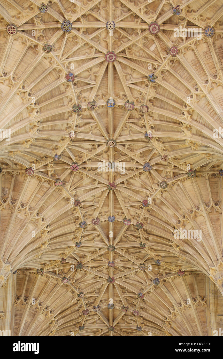 The magnificent Gothic fan vaulted ceiling of Sherborne Abbey with its ...