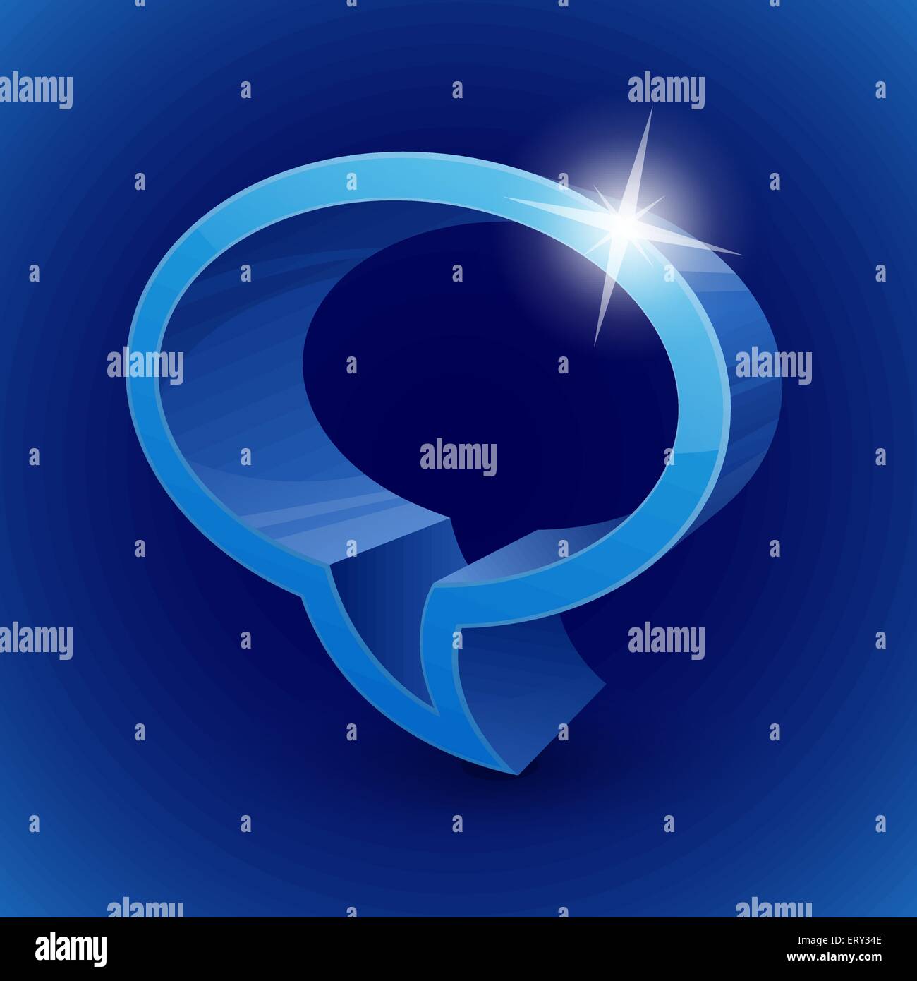 3d chat bubble symbol on blue background. RGB EPS 10 vector Stock ...