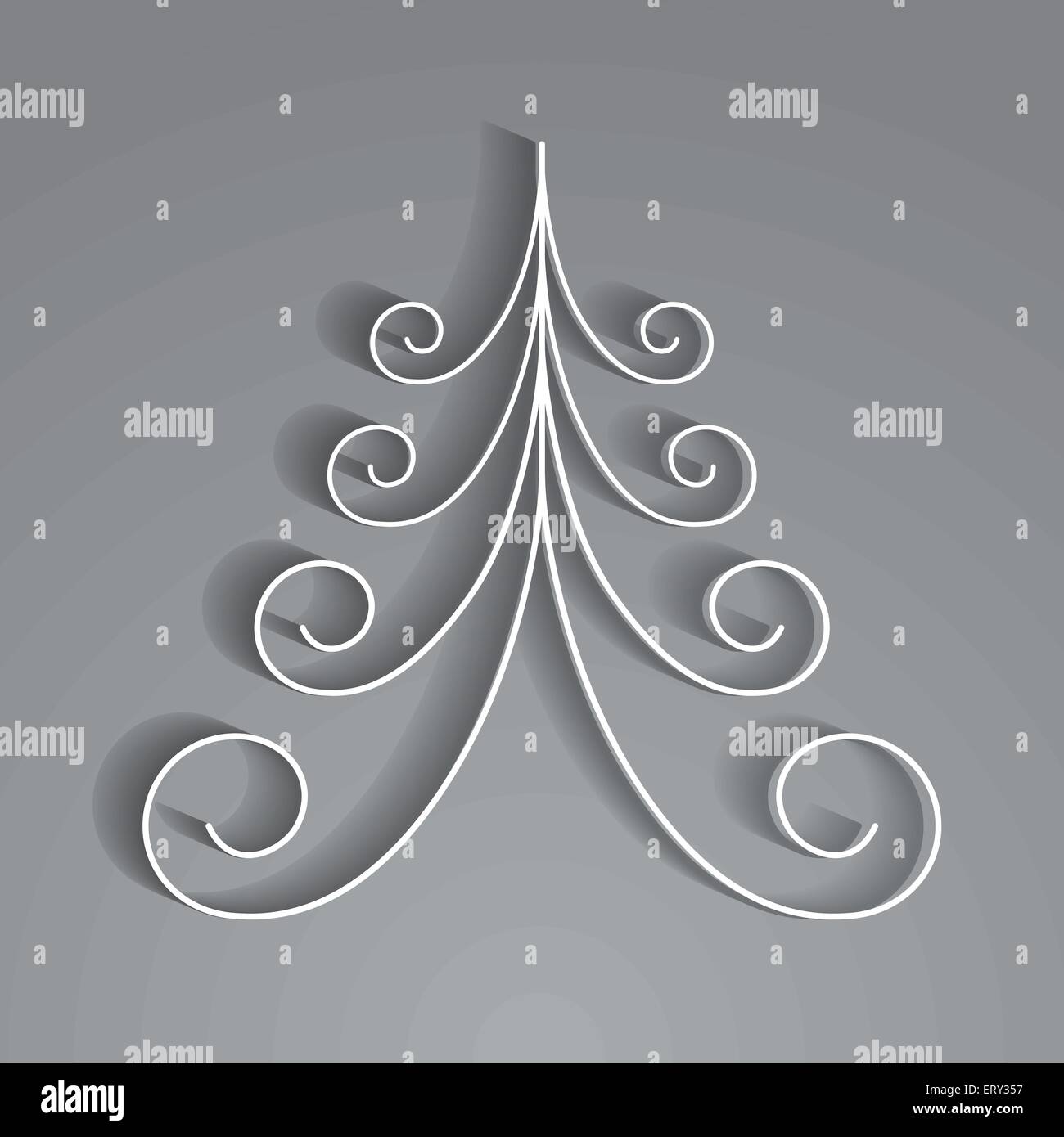 White 3d paper christmas tree. RGB EPS 10 vector Stock Vector Image ...