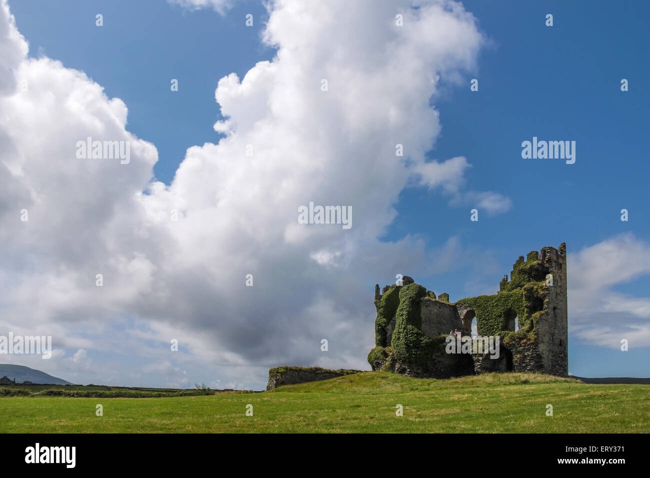 Ballycarbery Castle at the Ring of Kerry in Cahersiveen, County Kerry ...