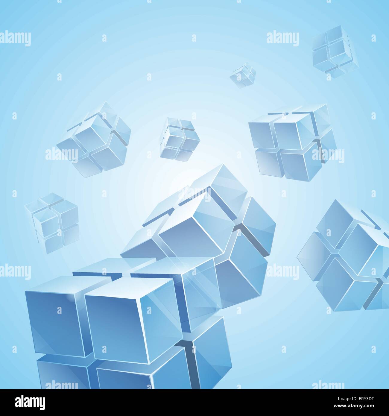 Flying blue transparent cubes background. RGB EPS 10 vector Stock ...