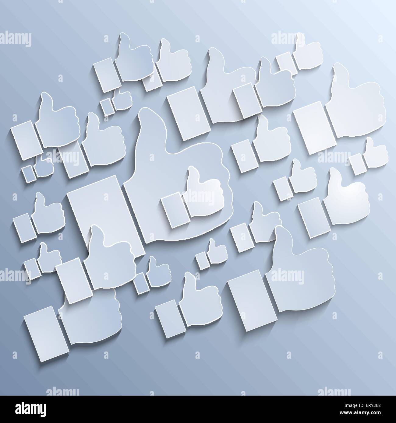 Paper "Like" symbols on grey background. RGB EPS 10 vector Stock Vector ...