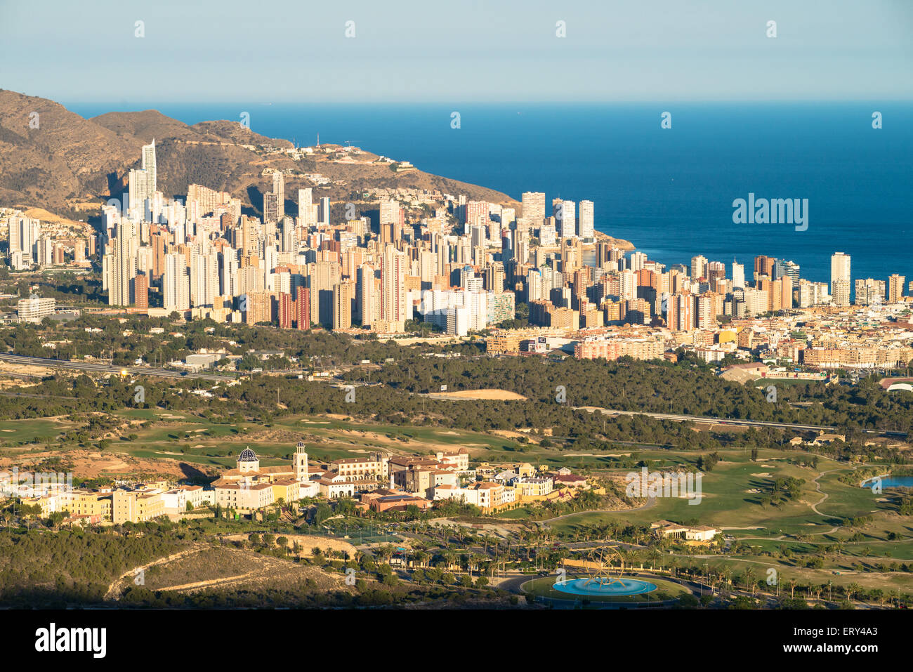 Aerial view of the beach resort city Benidorm, spain Stock Photo - Alamy