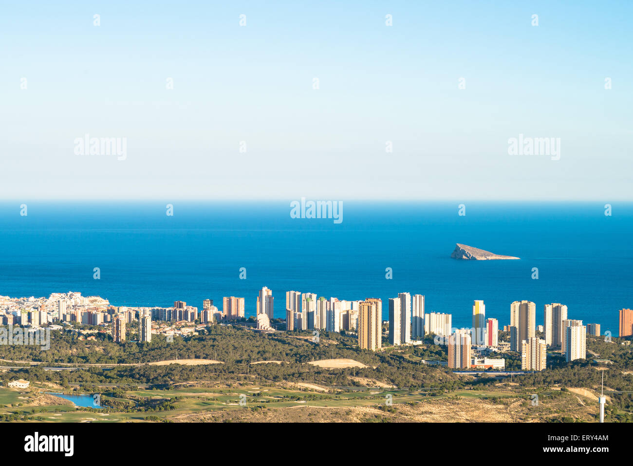 Aerial view of the beach resort city Benidorm, spain Stock Photo - Alamy