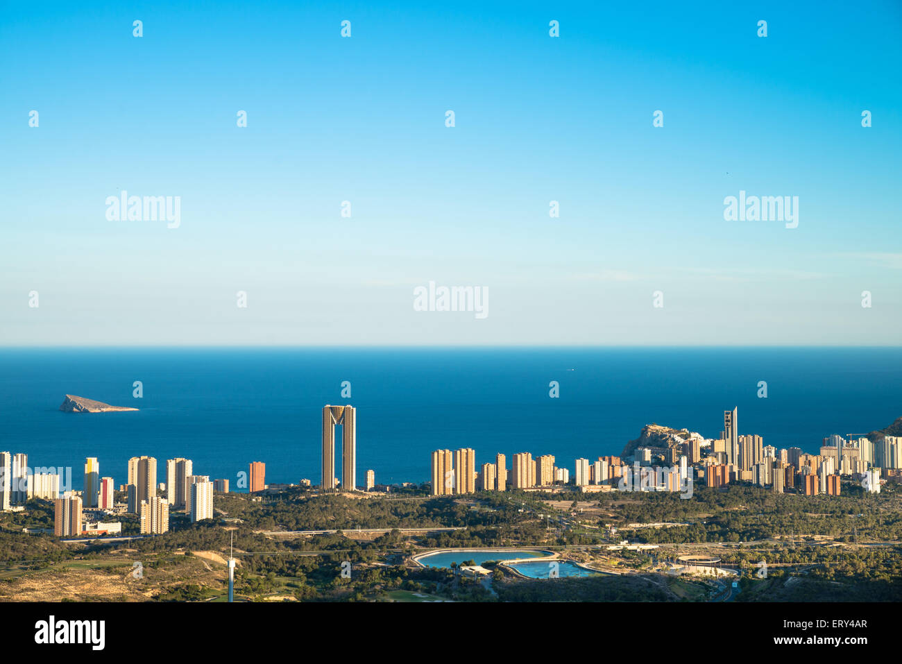 Aerial view of the beach resort city Benidorm, spain Stock Photo - Alamy