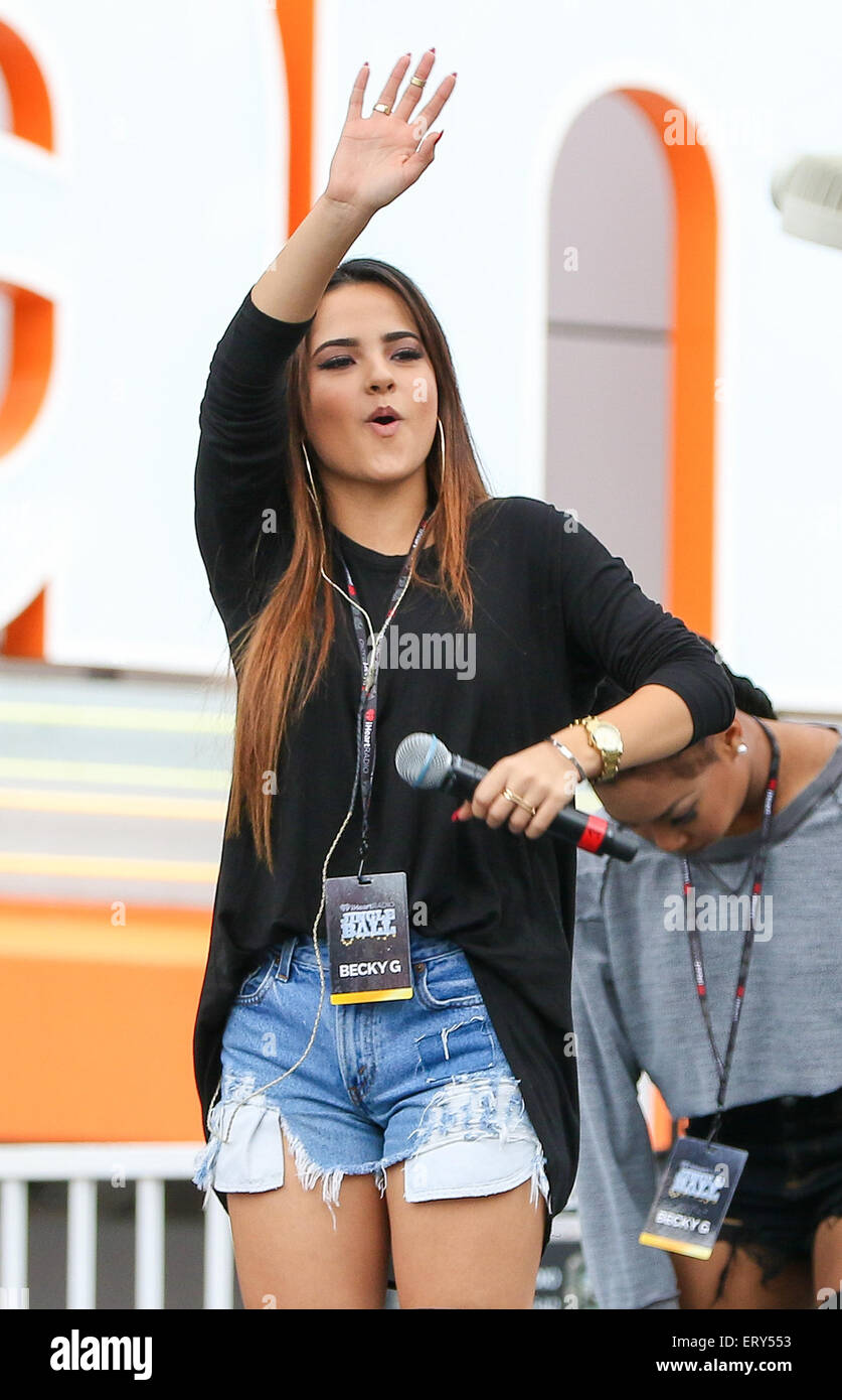Becky G rehearses for her performance at KIIS FM's 2014 Jingle Ball ...