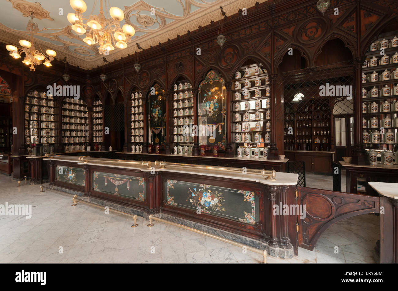 Elk224-1464 Cuba, Havana Vieja, historic Taquechel pharmacy Stock Photo ...