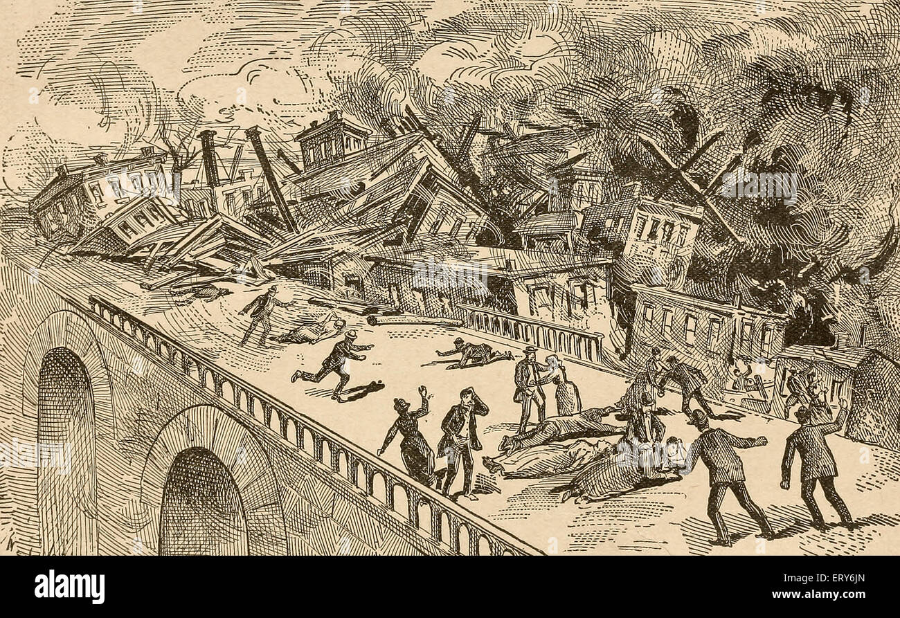 At the Stone Bridge - Johnstown Flood, 1889 Stock Photo - Alamy