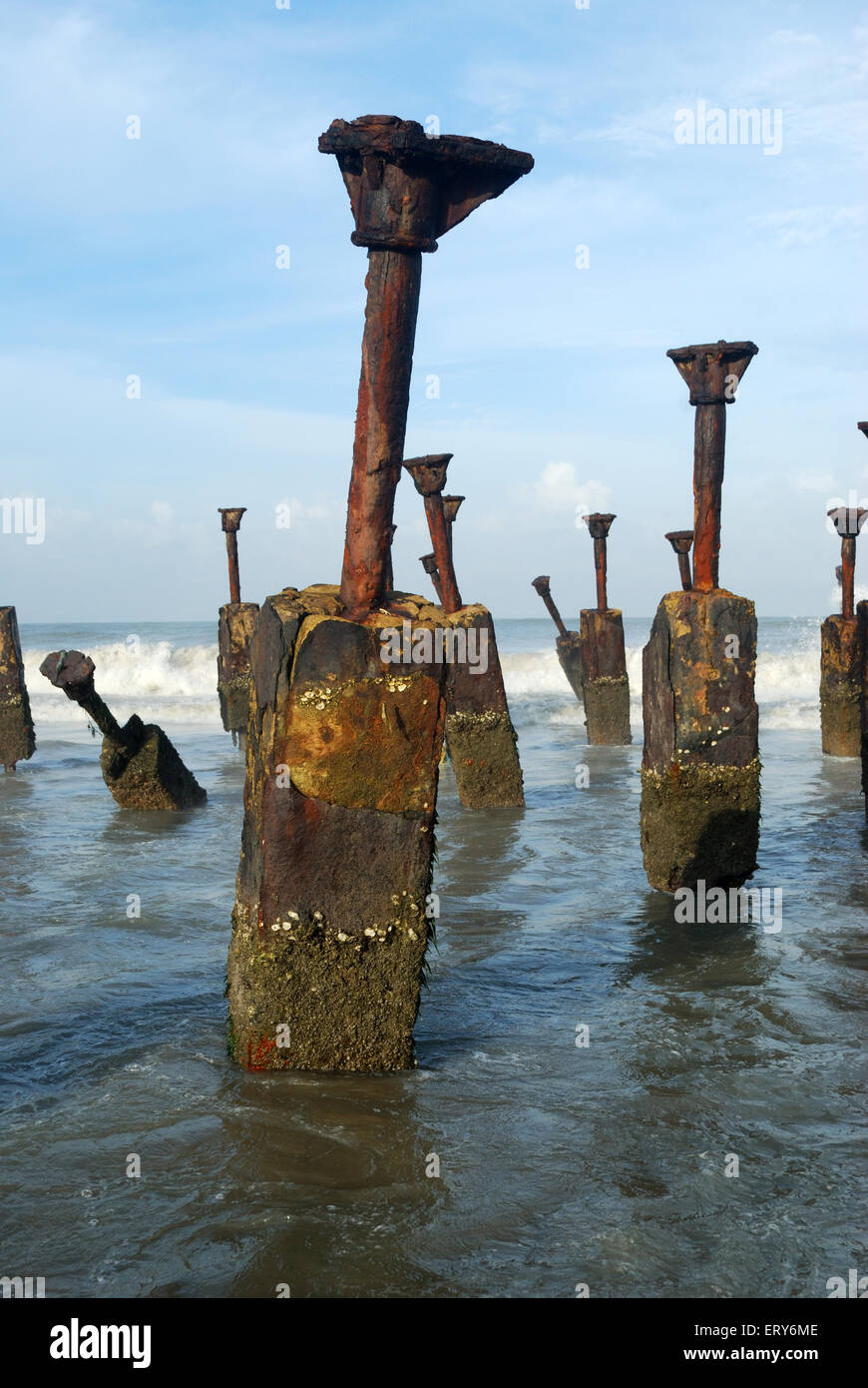 remains of sea bridge at kappad beach kozhikode kerala india Stock ...