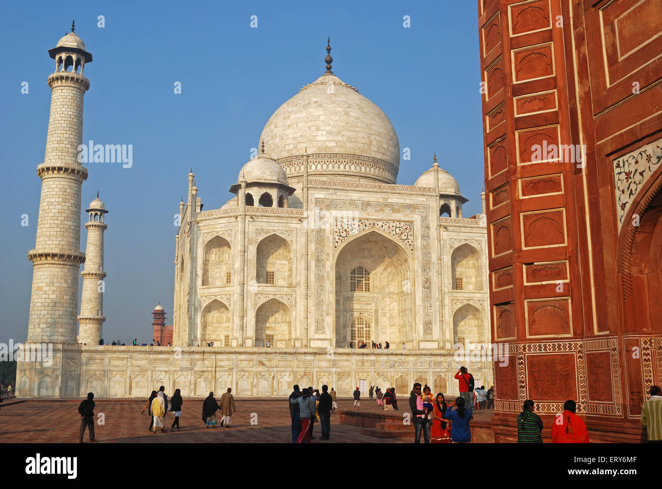 taj mahal at agra india.This marble architecture is one of the wonders ...