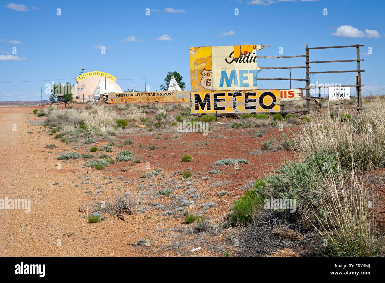 Meteor City Trading Post along Route 66 west of Winslow, Arizona Stock ...