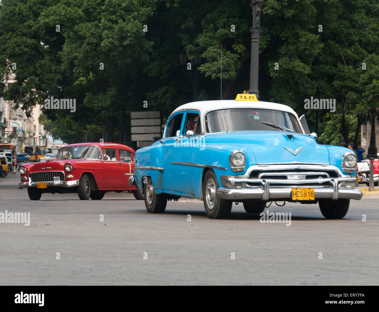 Elk224-1801 Cuba, Havana, vintage cars Stock Photo - Alamy