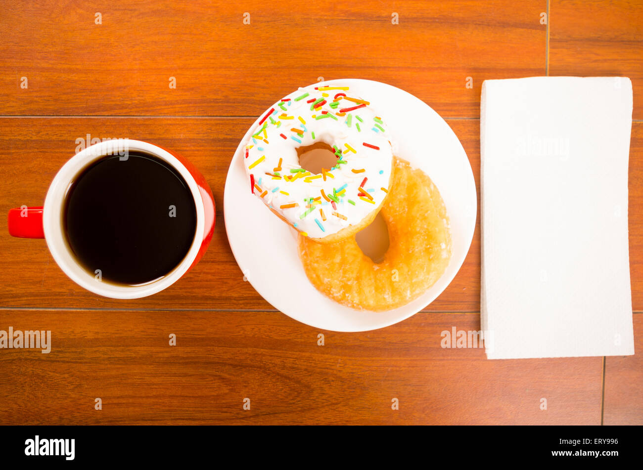 Donuts and coffee Stock Photo - Alamy