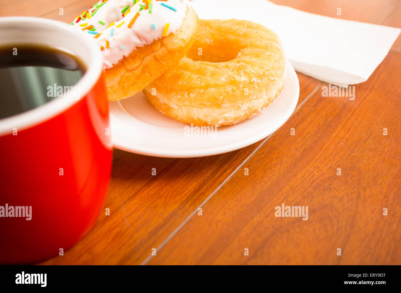 Donuts and coffee Stock Photo - Alamy