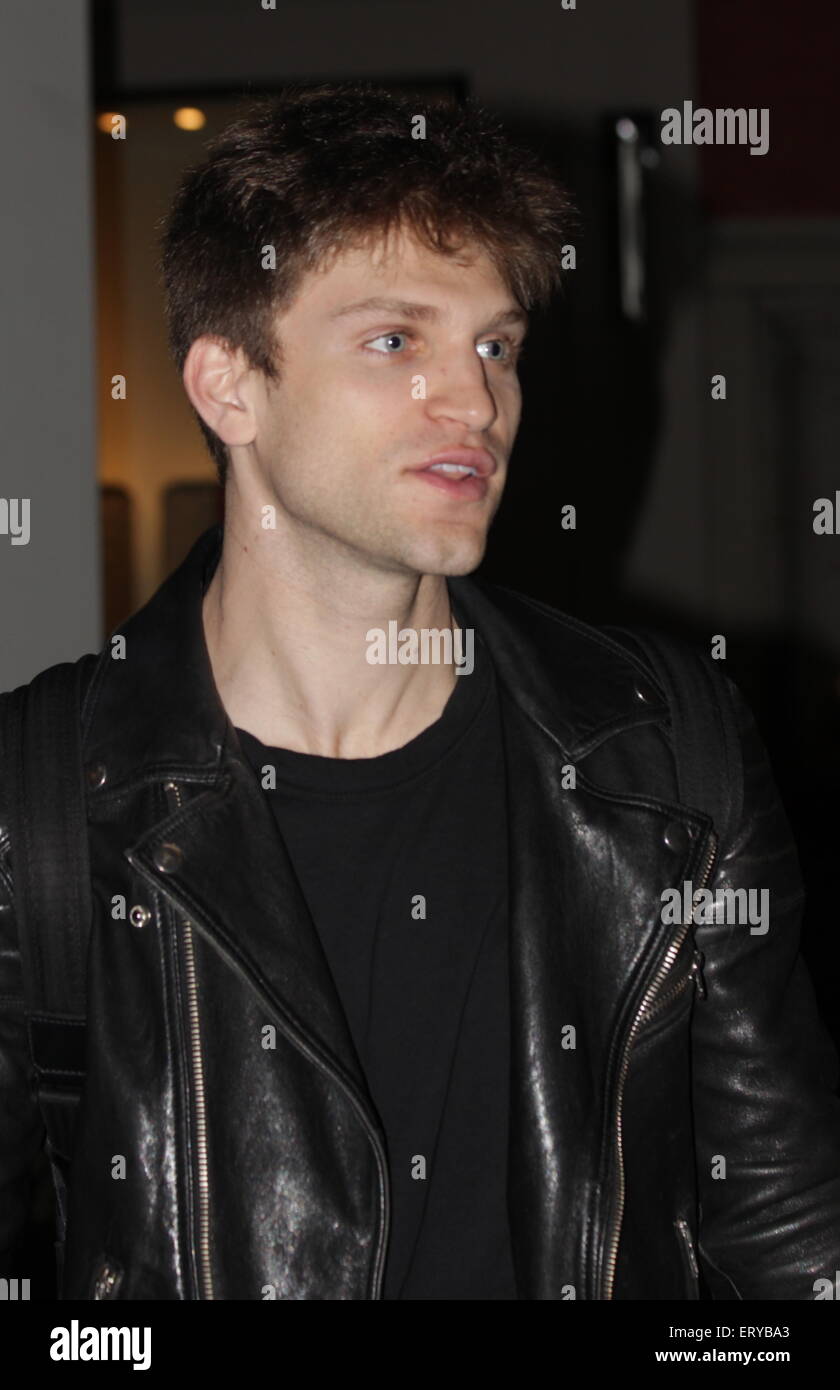 Actor Keegan Allen goes shopping at The Grove, carrying a motorcycle ...