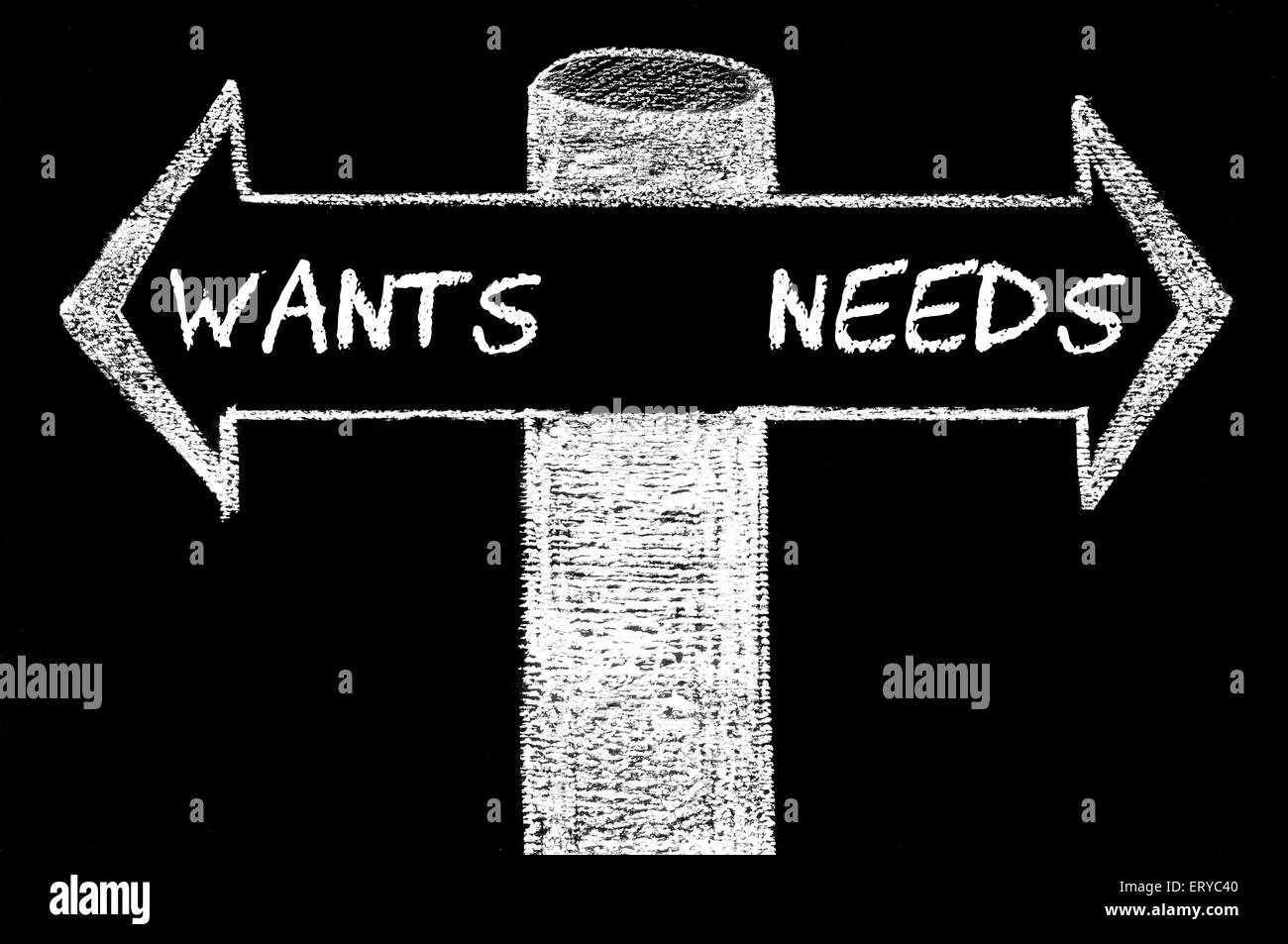 Needs versus wants Black and White Stock Photos & Images - Alamy