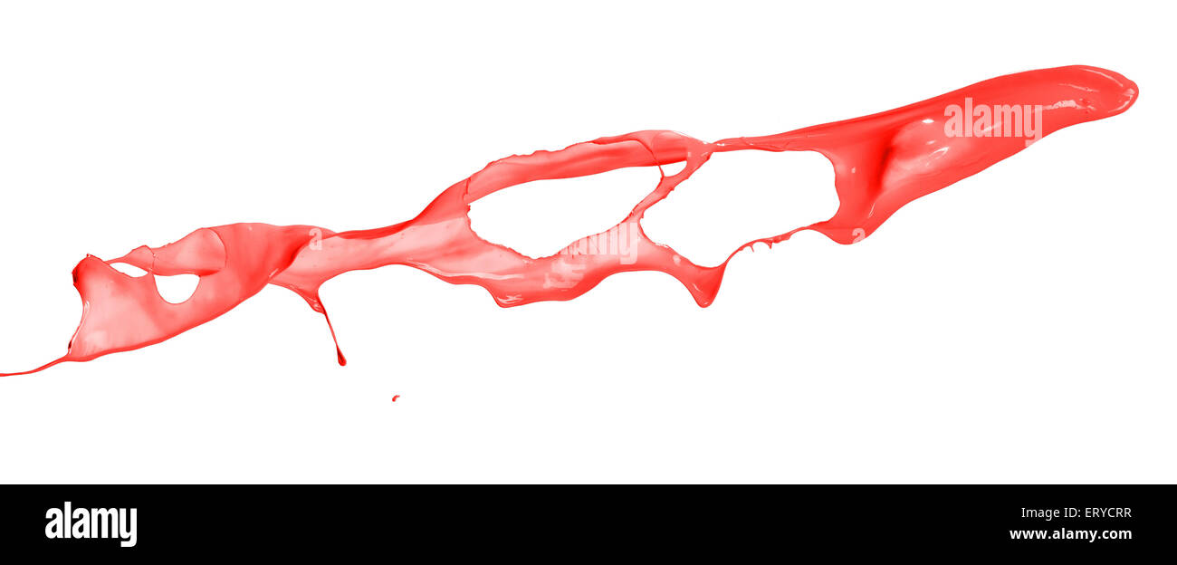 beautiful splashes of red paint isolated on white background Stock ...