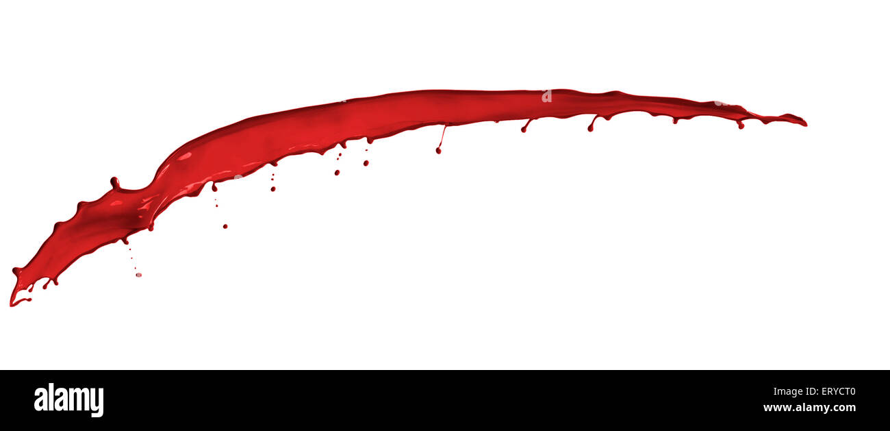 beautiful splashes of red paint isolated on white background Stock ...
