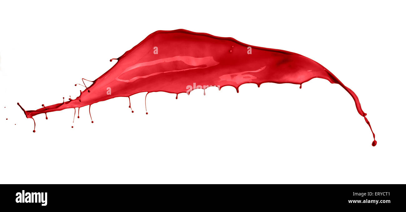 beautiful splashes of red paint isolated on white background Stock ...