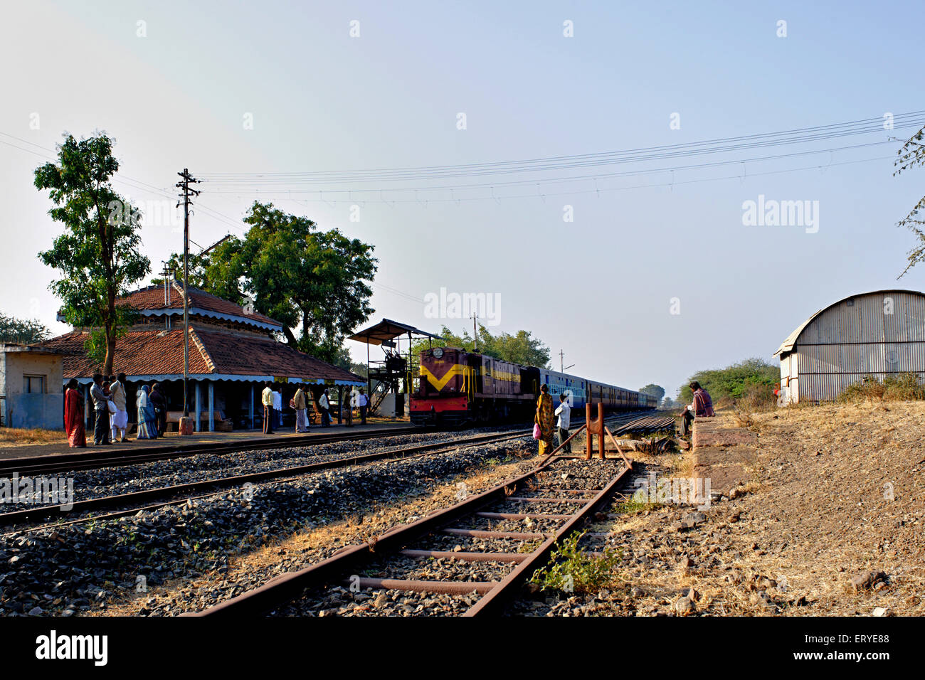 Railway station Lunidhar near Mota Devalia ; district Amreli ...