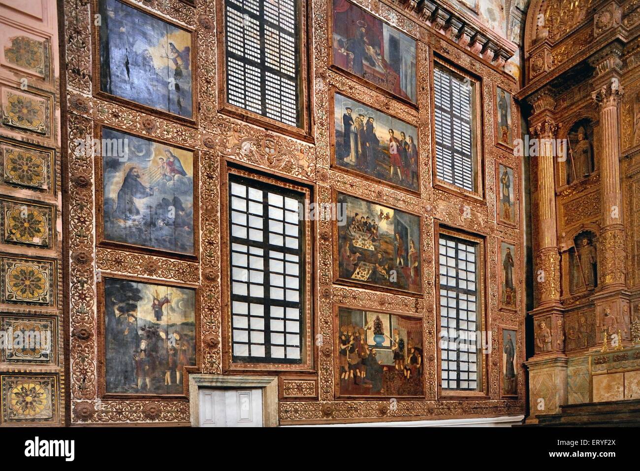 Inside church of St Francis Of Assisi in 1521 AD ; Old Goa ; Velha Goa ...