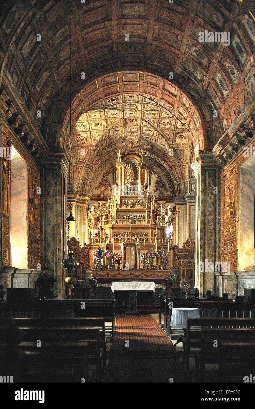 Inside Se cathedral in 1776 ; Old Goa ; Velha Goa ; India Stock Photo ...