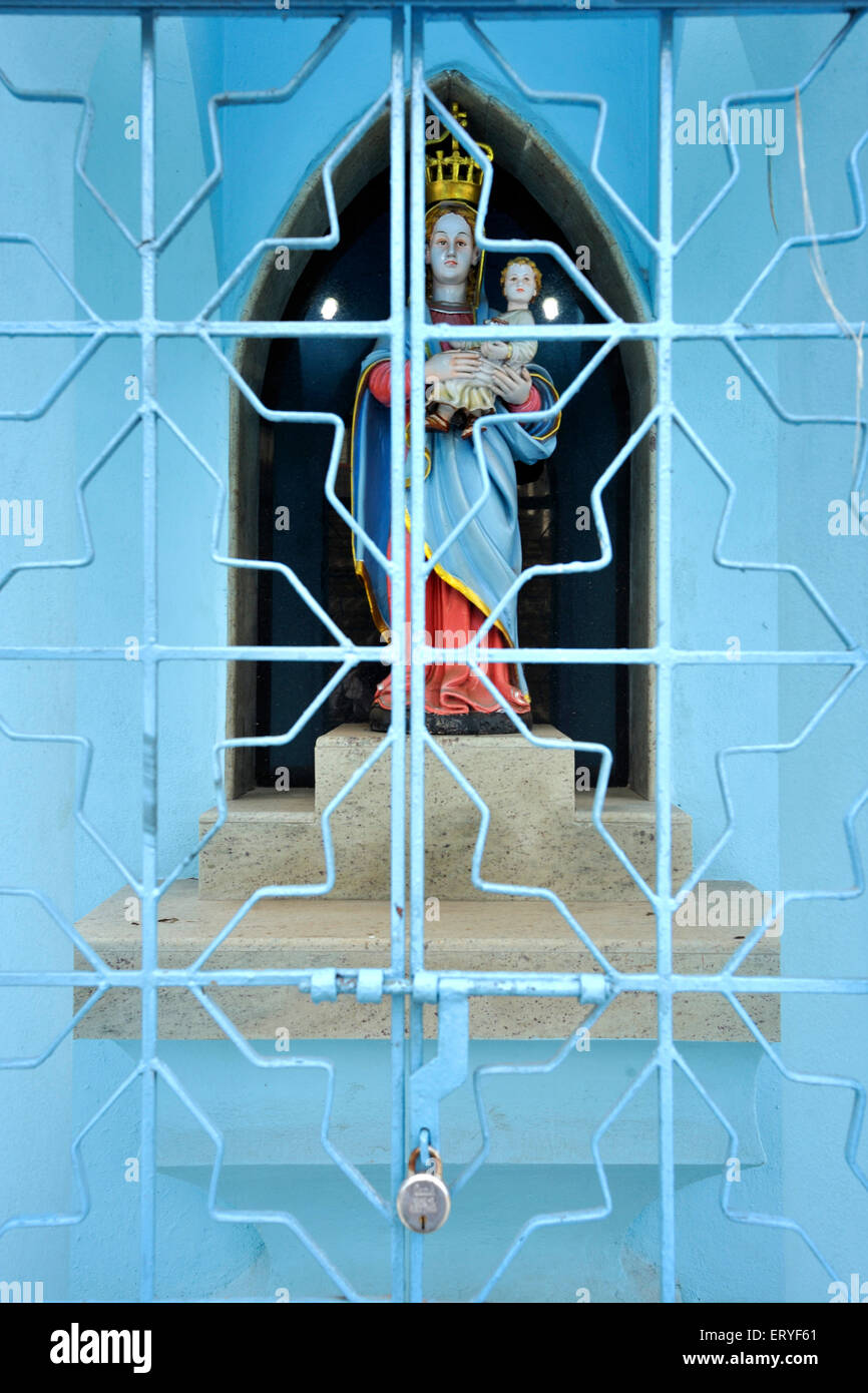 Statue of mother mary and jesus at Reis Magos church ; Panaji ; Goa ...