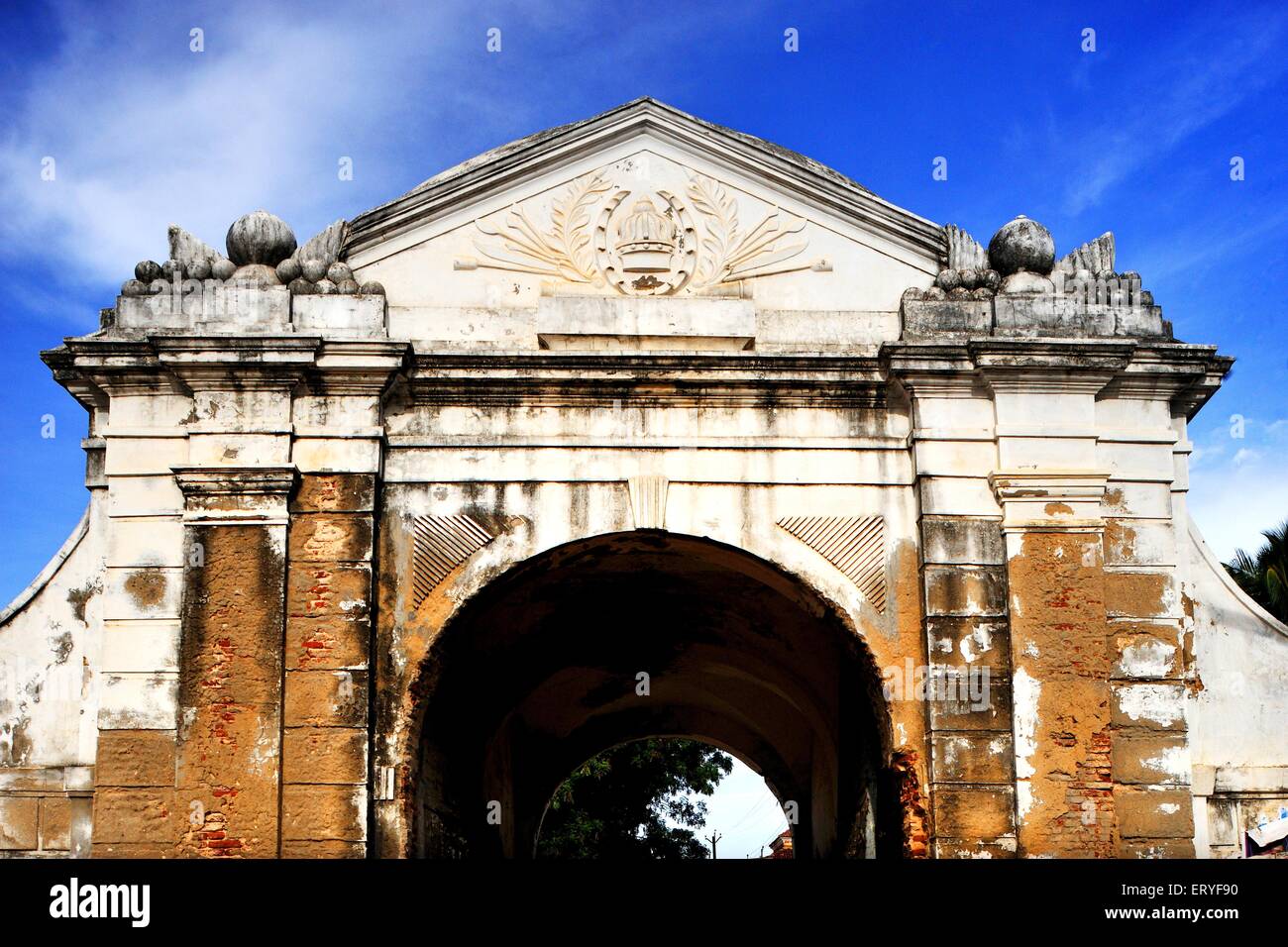 Old gateway of danish or dansborg fort ; Tranquebar Tarangambadi ...